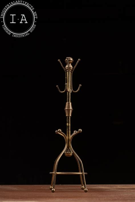 Vintage Salesman Sample Brass Coat Rack Industrial Artifacts