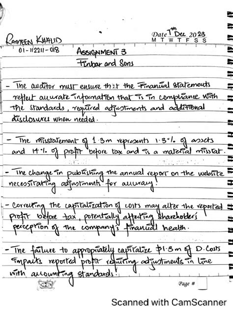 Adv Auditing Assignment 3 Pdf