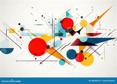 The World Of Abstract Art With Geometric Shapes With Visually Striking Compositions Stock