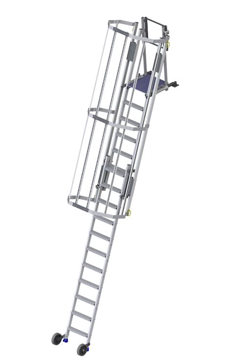 Scala A Gabbia Con Ruote In Alluminio Per Cantieri