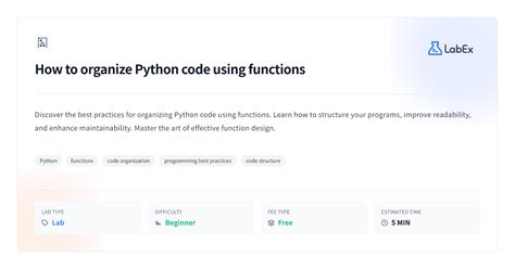 How To Organize Python Code Using Functions Labex