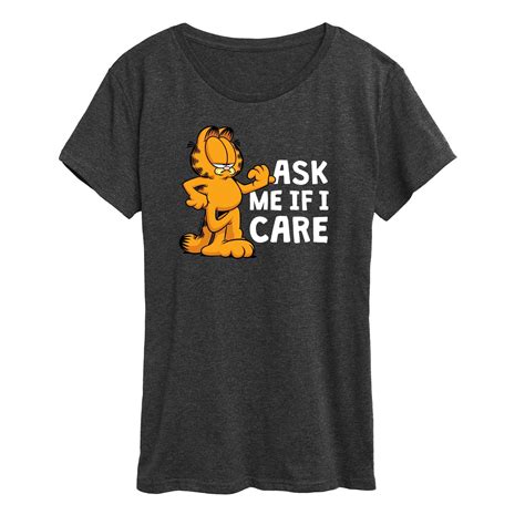 Garfield Ask Me If I Care Womens Short Sleeve Graphic T Shirt