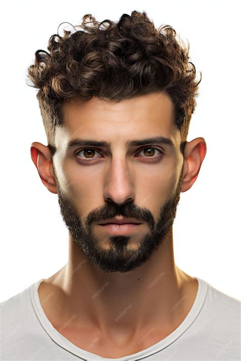 Premium Ai Image Portrait Of A Handsome Young Man With A Beard On A