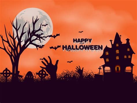 Premium Vector Flat Halloween Celebration Template With A Moon
