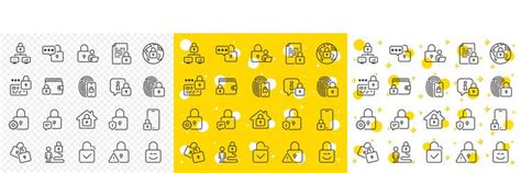 Locks Icons Fingerprint Protection Unlock Code Vector Image