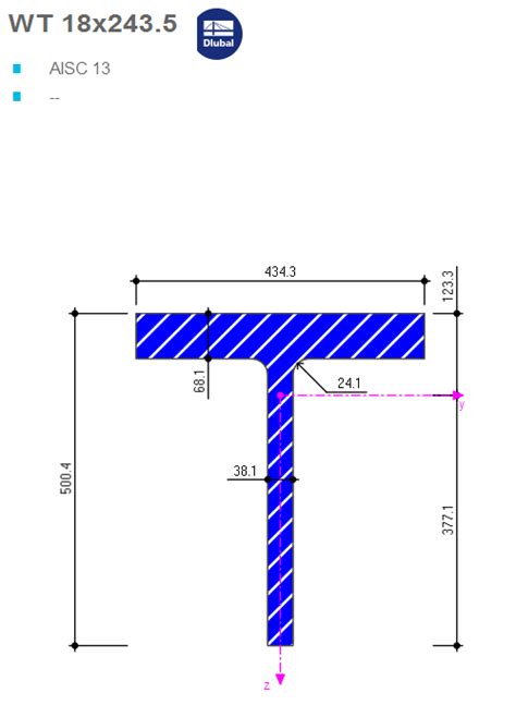 Wt 18x243 5 Aisc 13 Cross Section Properties And Analysis Dlubal Software