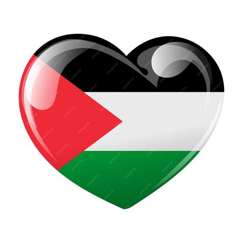 Premium Vector Palestine Flag In The Shape Of A Heart Palestine