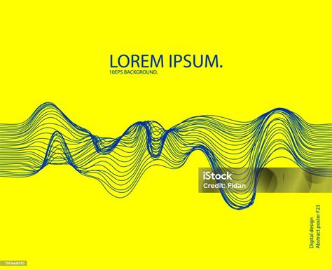 ダイナミックな波ラインとベクトル抽象的に黄色の背景波状ダイナミック音楽サウンドダイナミック 10 Eps の背景表紙デザインテキスト広告バナー