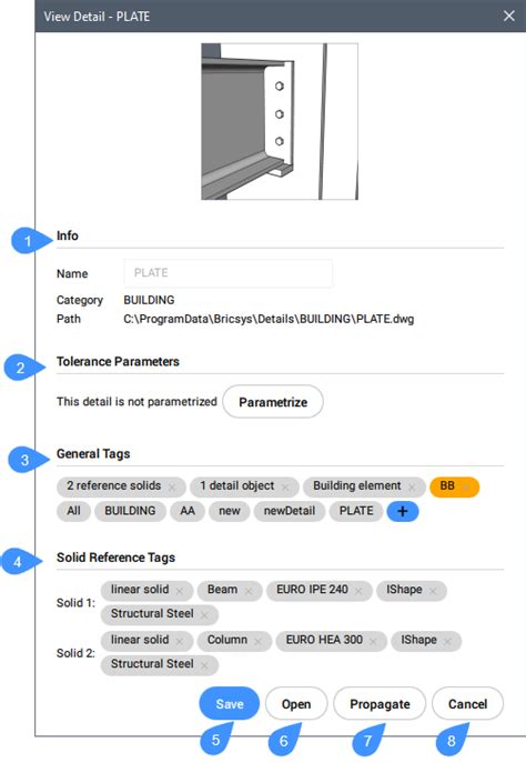 View Detail Dialog Box Bricscad Bim Bricsys Help Center
