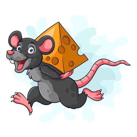 Cartoon Mouse Bring The Cheese On White Background 17132439 Vector Art At Vecteezy