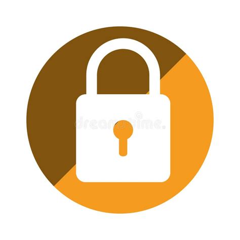 Color Circular Emblem With Padlock Icon Stock Vector Illustration Of