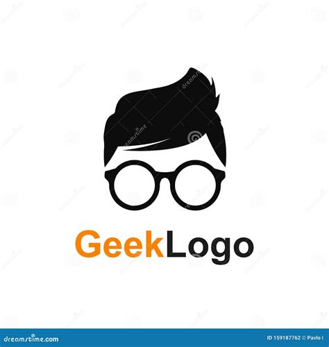 Geek Or Nerd Logo Icon Vector Stock Illustration Illustration Of Clever Head 159187762