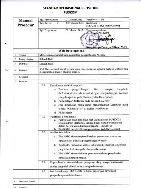 Sop Web Development Pdf