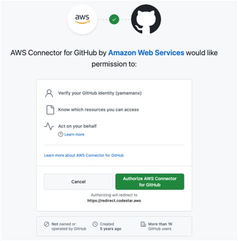 Aws Connector For Githubの接続を作成しました ヤマムギ