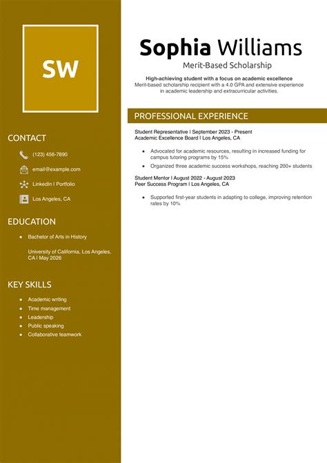20 Best Scholarship Resume Examples And Templates For 2025