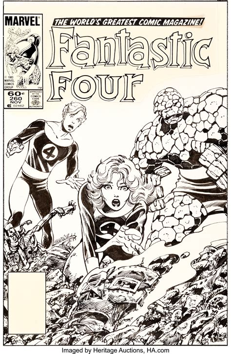 John Byrne Fantastic Four 260 Cover Original Art Marvel Lot 91030