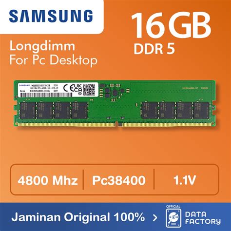 Jual Ram Pc Samsung Ddr5 16gb Pc 38400 4800 Mhz Longdimm Memory Pc5 1