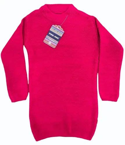 Wool Wave Women Magenta Girls Woolen Plain Sweater Size 24 Inch At Rs