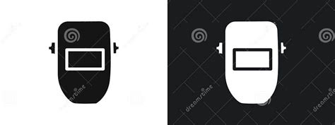 Welding Shield Cover Icon Linear Graphics Set Vector In Black Stock