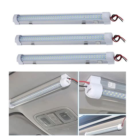 범용 자동차 독서등 72 Led 화이트 스트립 조명 바 램프 12v 80v 밴 트럭 캐러밴 Rv 레크리에이션 차량