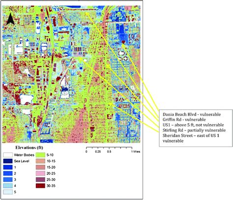 Color Dania Beach Overlay Map Using High Resolution Lidar Data [7 In