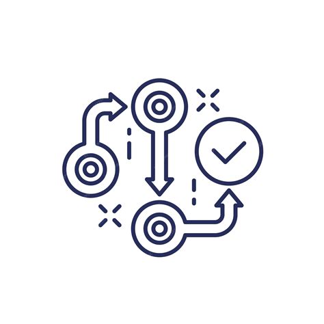 Méthodologie Vecteur De Processus De Développement De Licône De Ligne