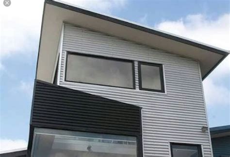 Window Frames In A Vertical Zincalume Wall Houzz Au Steel Cladding