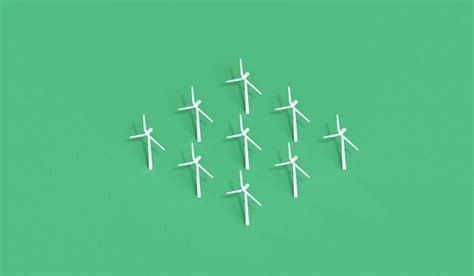 Wind Turbine Isometric Background Pattern Green Energy Concept 3d