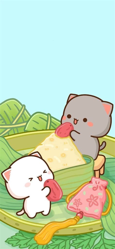 Pin By O M On Peachcat Kawaii Cute Anime Cat Anime Cat Cute Cartoon Wallpapers
