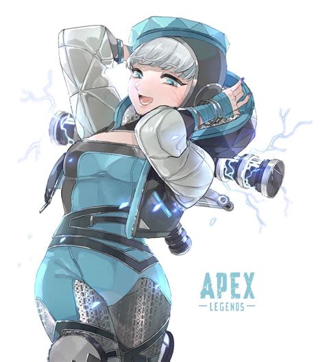 Safebooru 1girl Apex Legends Apron Bangs Beret Black Jacket Blue