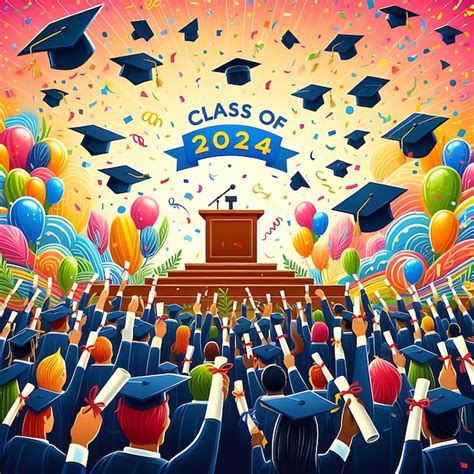 Premium Photo A Crowd Of People Are Gathered In Front Of A Podium With The Words Class Of