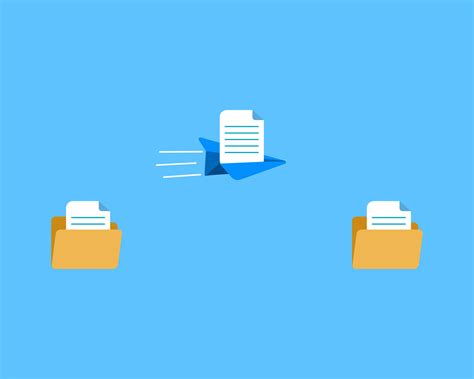 fast file transfer concept with paper plane moving file frome folder to