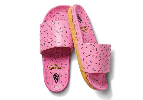 The Simpsons × Vans Size Us 12 The Simpsons Vans Slide On Donut Pink