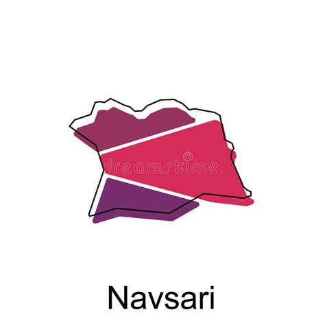 Map Of Navsari Vector Design Template National Borders And Important