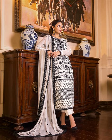 Asim Jofa White Formal Wear Khaadi Net Replica Master Replica Pakistan