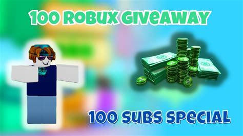 100 Robux Giveaway At 100 Subs Youtube