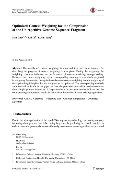 pdf optimized context weighting for the compression of the un