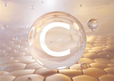 Vitamine C Een Druppel Vloeistof Onder Een Microscoop In De Vorm Van