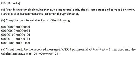 Solved Q3 3 Marks A Provide An Example Showing That Two