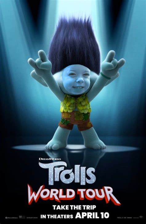 Branch Trolls World Tour Fun Gag T Add Your Face Put A Head