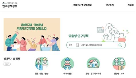 생애주기별 인구정책정보 한눈에 확인하세요