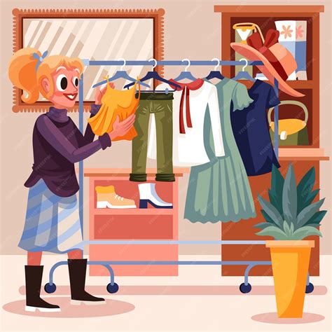 Premium Vector Hand Drawn Thrift Store Illustration