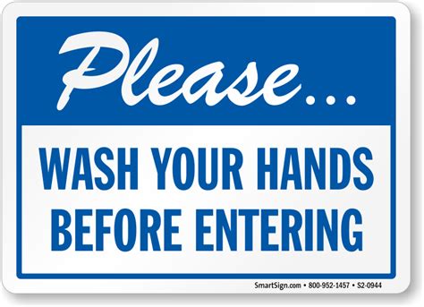 Please Wash Your Hands Before Entering Sign Sku S2 0944