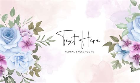 아름다운 꽃과 잎 화환 배경 무료 벡터