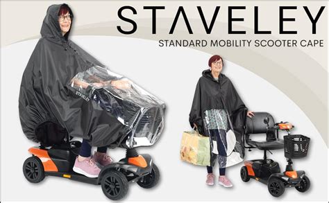 Staveley Standard Size Mobility Scooter Cape Unisex Waterproof Rain Poncho Cover For Electric