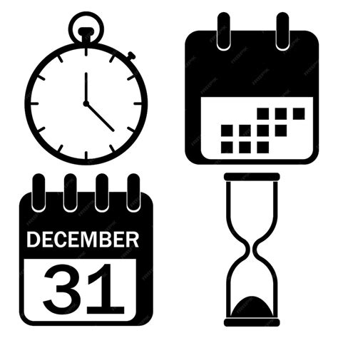 Conjunto De Iconos De Calendario Y Reloj Símbolo De Fecha Y Hora