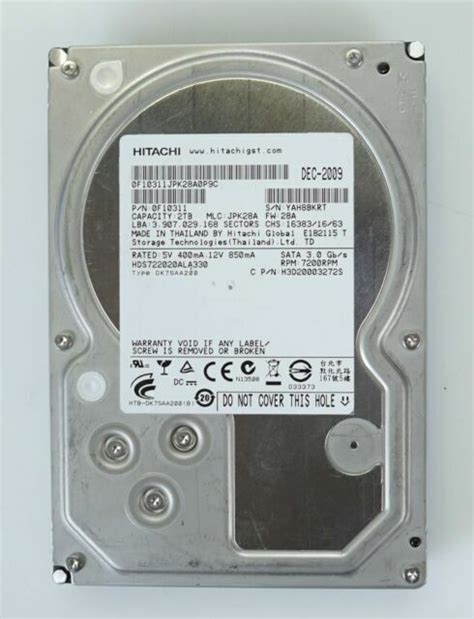 Hitachi 2TB,Internal,7200 RPM (HDS722020ALA330) Desktop Hard Disk Drive ...