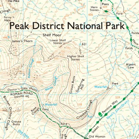 Os Map Of The Peak District Dark Peak Area Explorer Ol1 Map