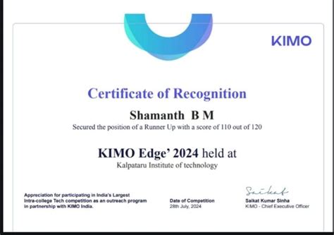 Shamanth Bm On Linkedin Neverstoplearning Techsuccess Achievement