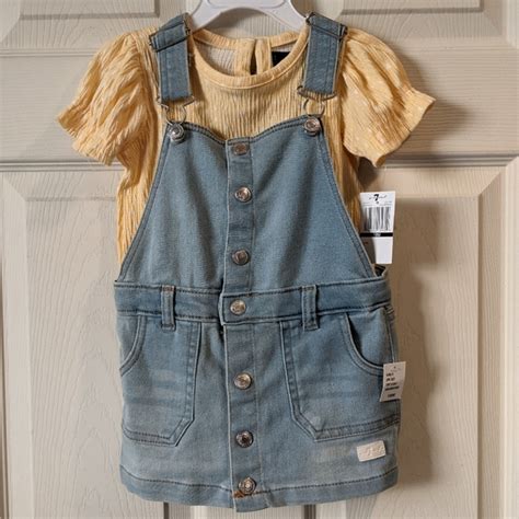 7 For All Mankind Dresses Nwt Skirt Overalls With Yellow Polka Dots
